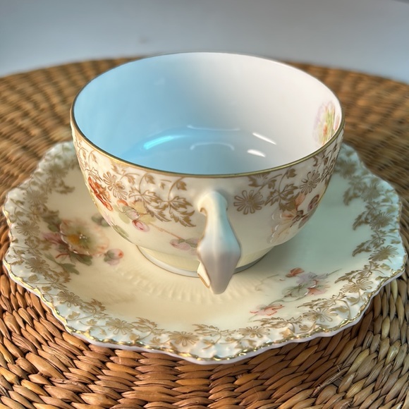 Vintage | Dining | Vintage Old Ivory Silesia Floral Regal Tea Cup And Saucer | Poshmark